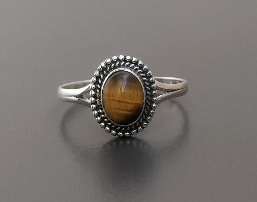 Tiger Eye Ring - Handmade Sterling Silver Gemstone - Etsy