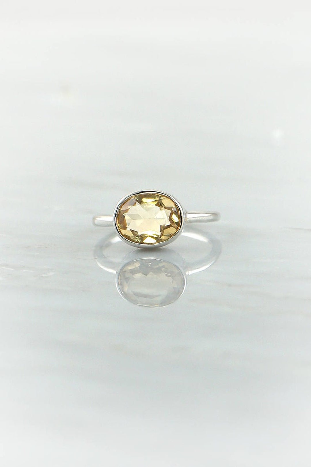 Natural Citrine Stone Ring · November Birthstone Ring · Gemstone Ring ...