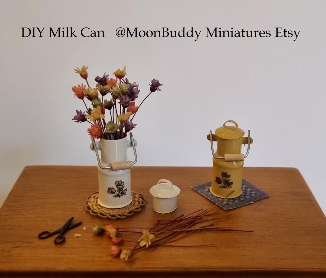 DIY Workshop Miniature Enamel Milk Can Dolls House Scale 1:12 - Etsy