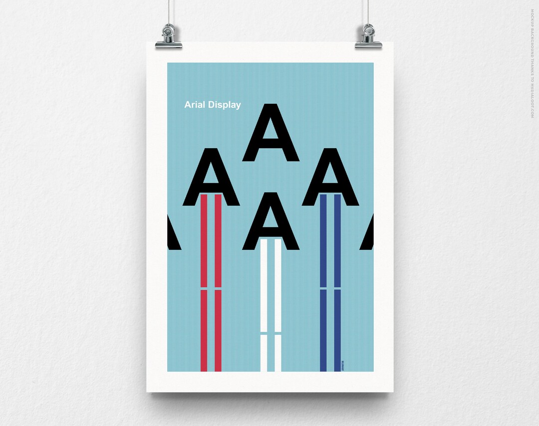 Arial Display | A4 | A3 | Typographic Print | Gallery Wall | Typography ...