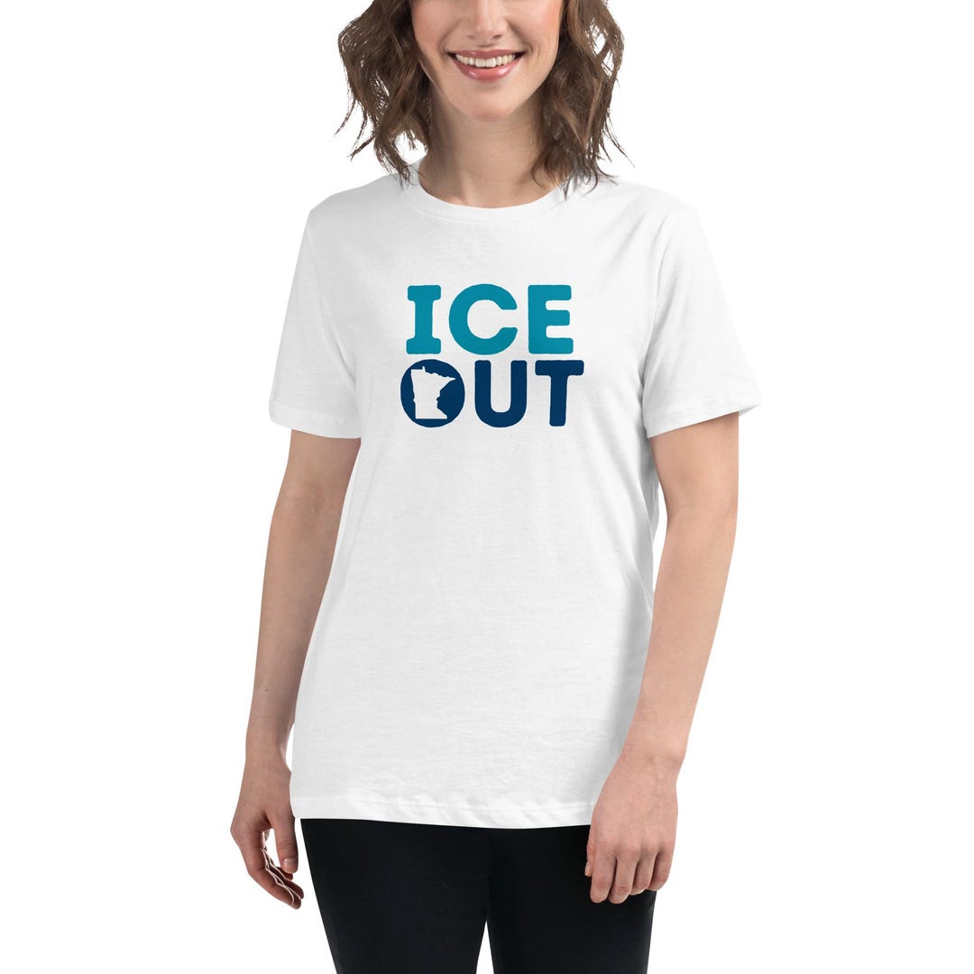 ICE OUT Minnesota Flag Resistance Women's Relaxed T-shirt Protest Gear ...