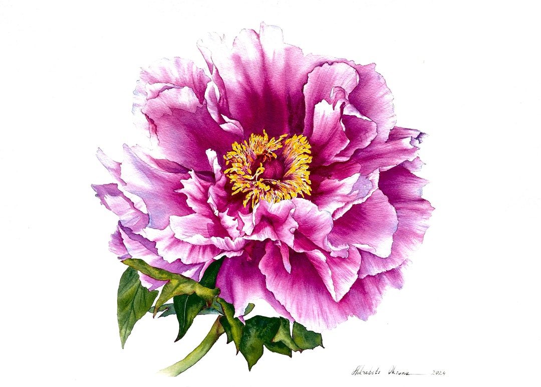 Custom Watercolor Floral Painting, Realistic Watercolor, Custom Floral ...