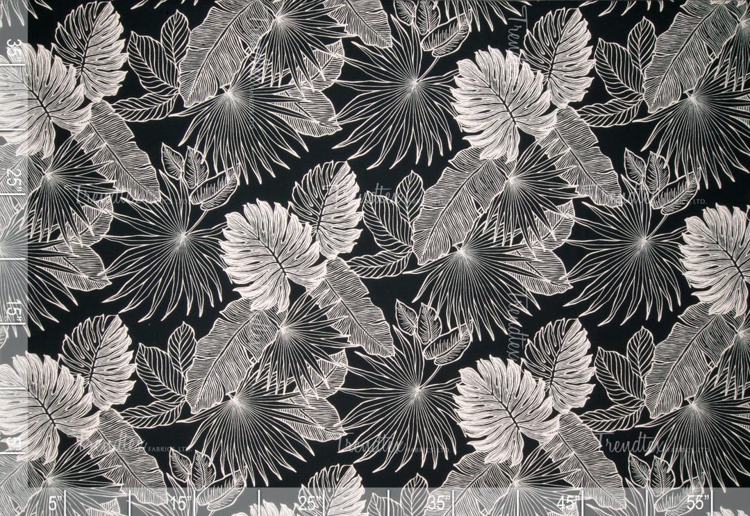 Kamaile Black - Resist Monstera, Fan Palm, Banana Leaves Hawaiian ...