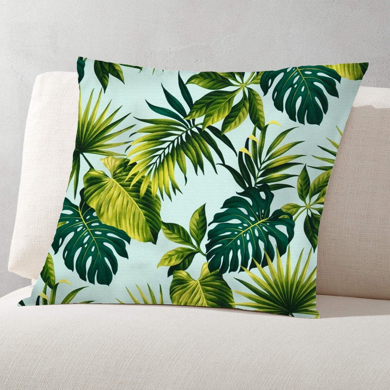 Verdue Sky Monstera and Fan Palm Leaves Hawaiian Tropical 100% ...