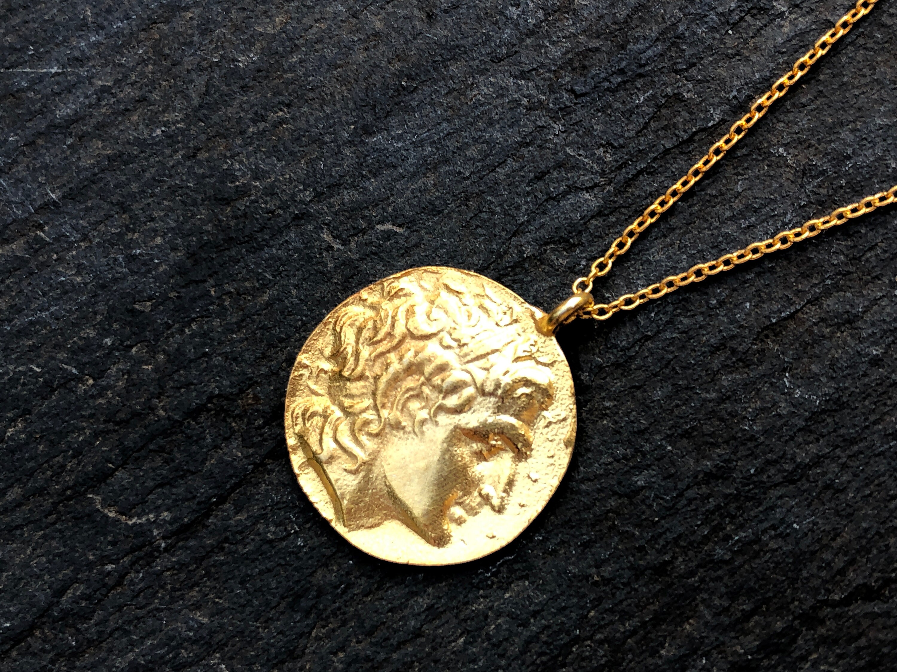 Greek Coin Necklace, Alexander Great Necklace, Greece Mythology Pendant ...