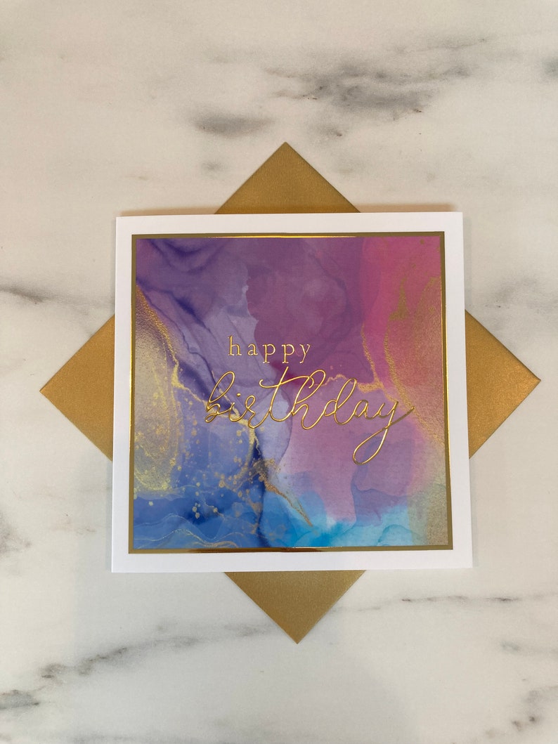 Happy Birthday Pink Card - Etsy