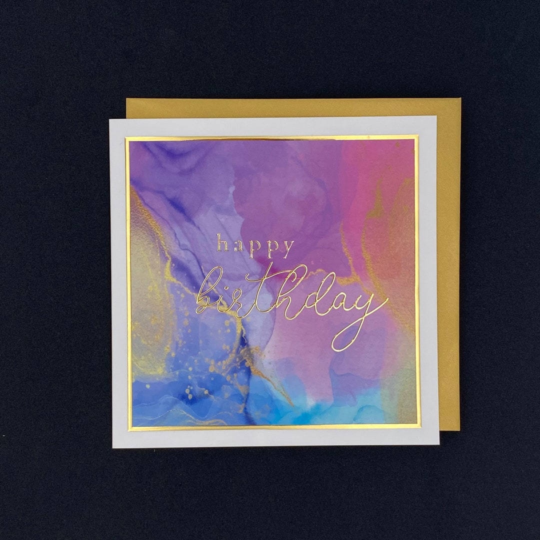 Happy Birthday Pink Card - Etsy