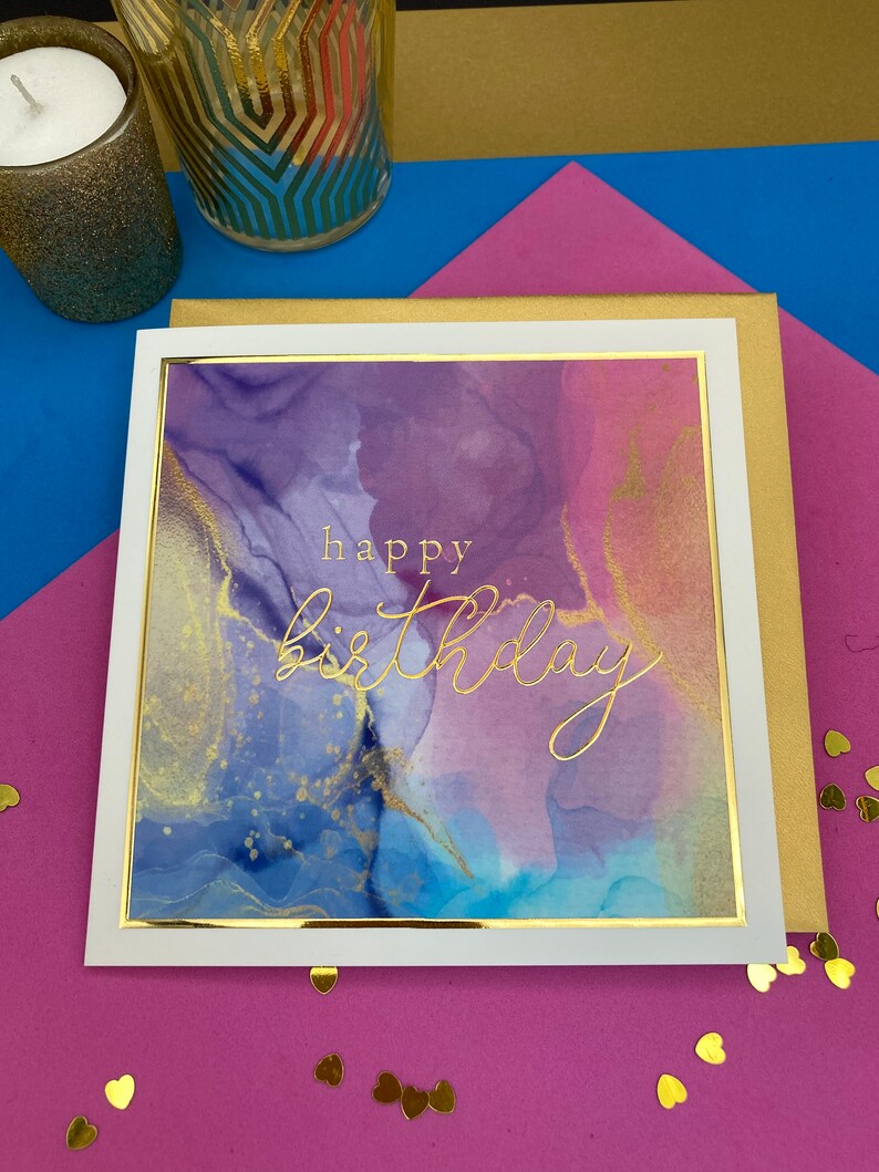 Happy Birthday Pink Card - Etsy