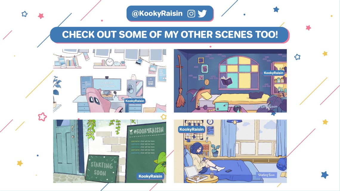 Animated Stream Screens and Offline Banner | Stream Package | Cozy ...