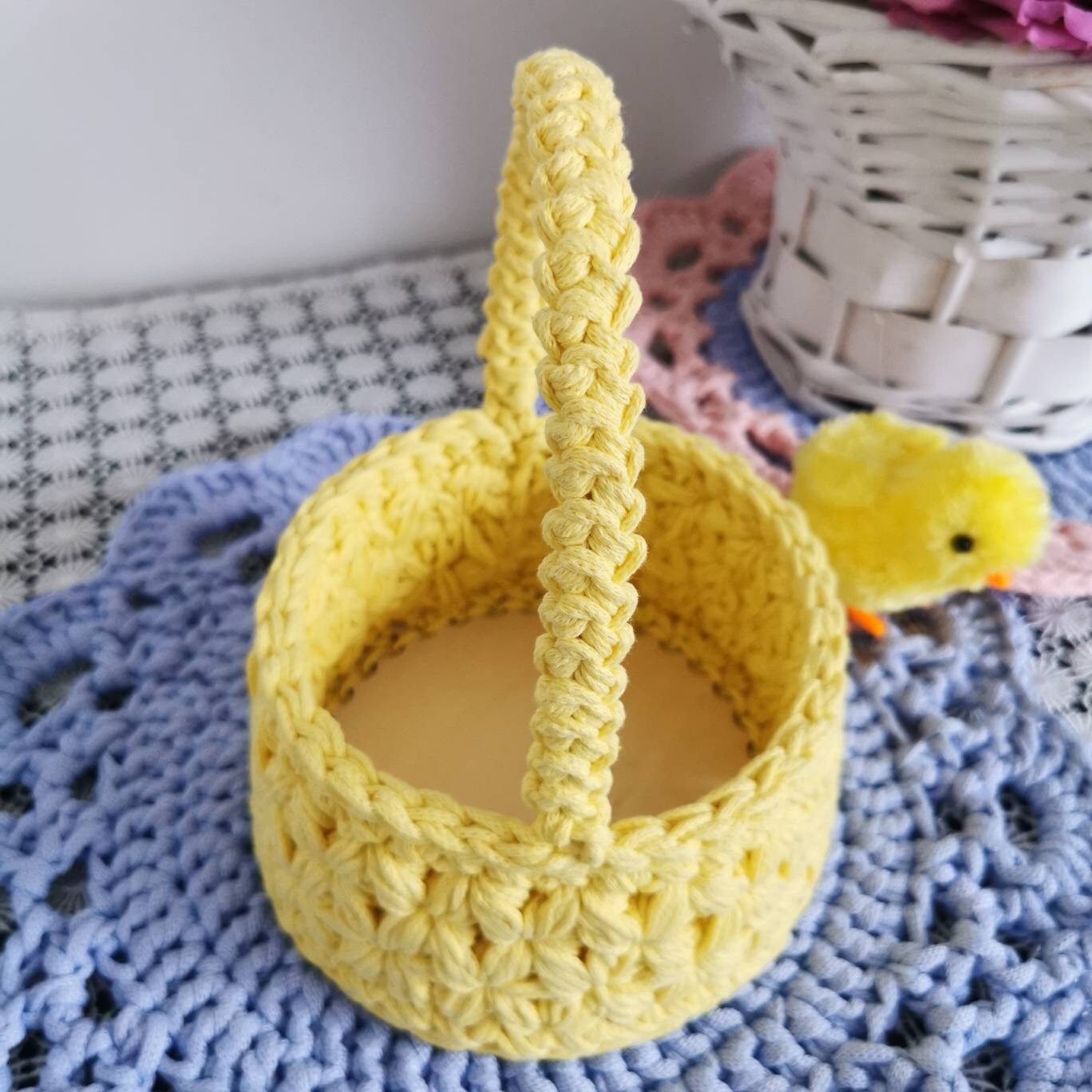 Crochet Easter Basket, Handmade Cotton String Basket - Etsy