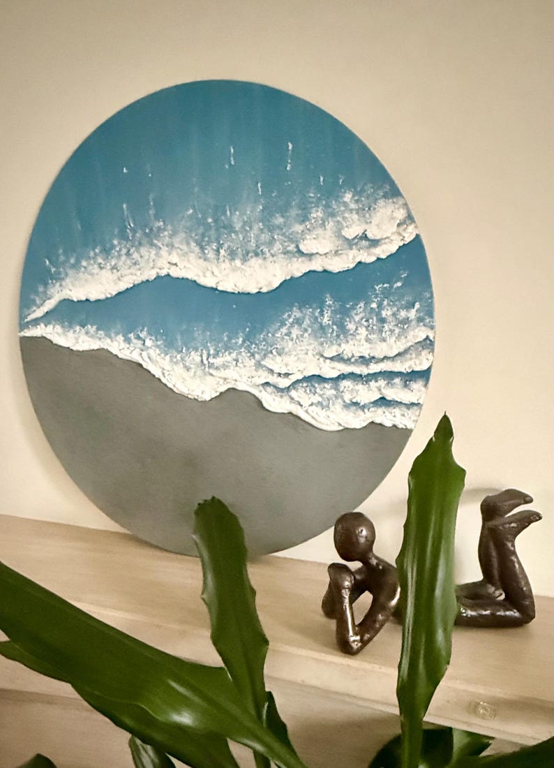 Beach Waves - Textured Acrylic Painting - Etsy