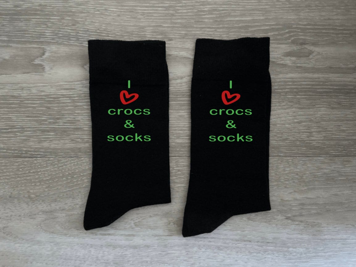 I Love Crocs and Socks Novelty Gift Funny Socks - Etsy UK