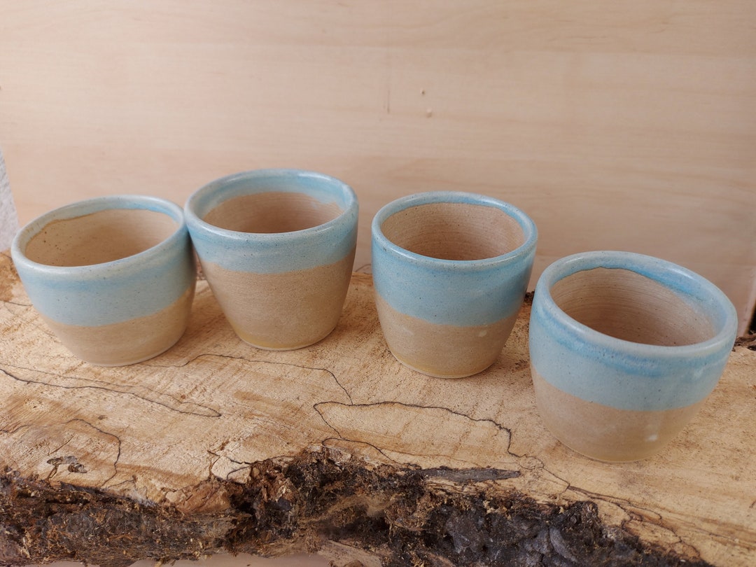 Set of Two Rustic Small Ceramic Pots, Toothpick Pots, Small Planter ...