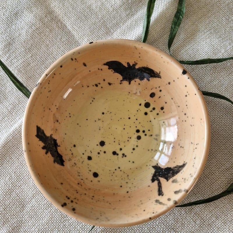 Bat Ceramic Bowl - Etsy UK