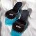 Rare 1950s Vintage Velvet Slippers With Fur and Rhinestones / Old ...