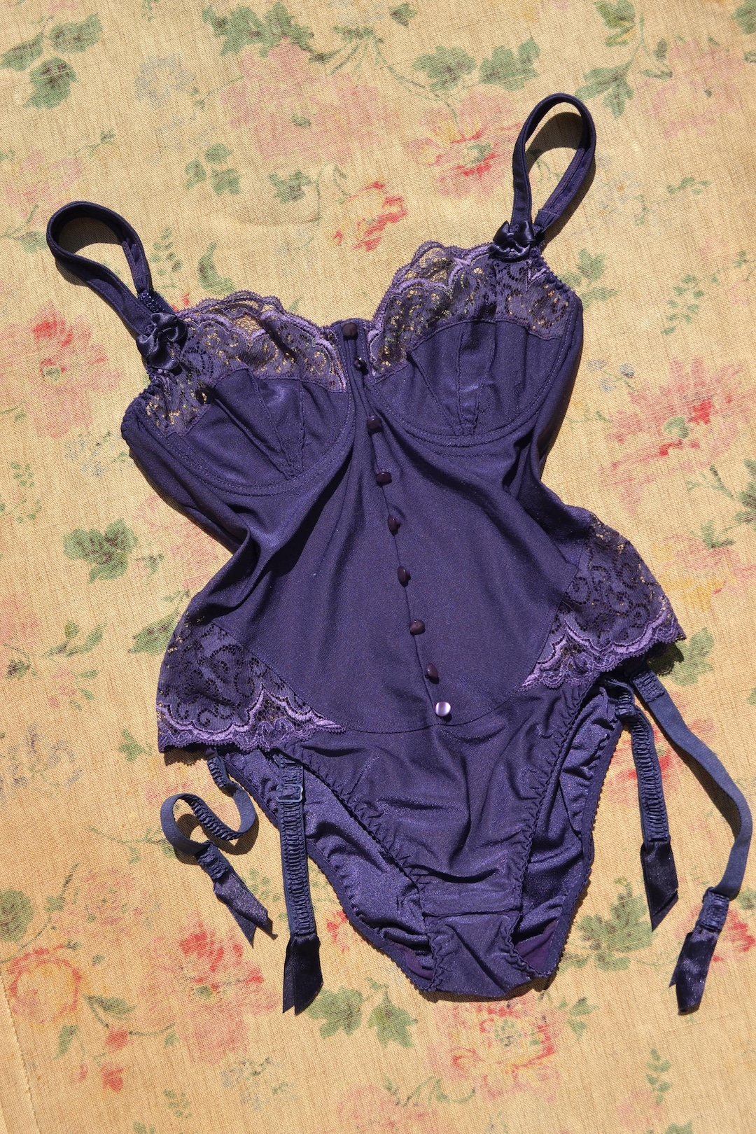 French Collector Lingerie, 1990s AUBADE Bodysuit With Garters, in ...
