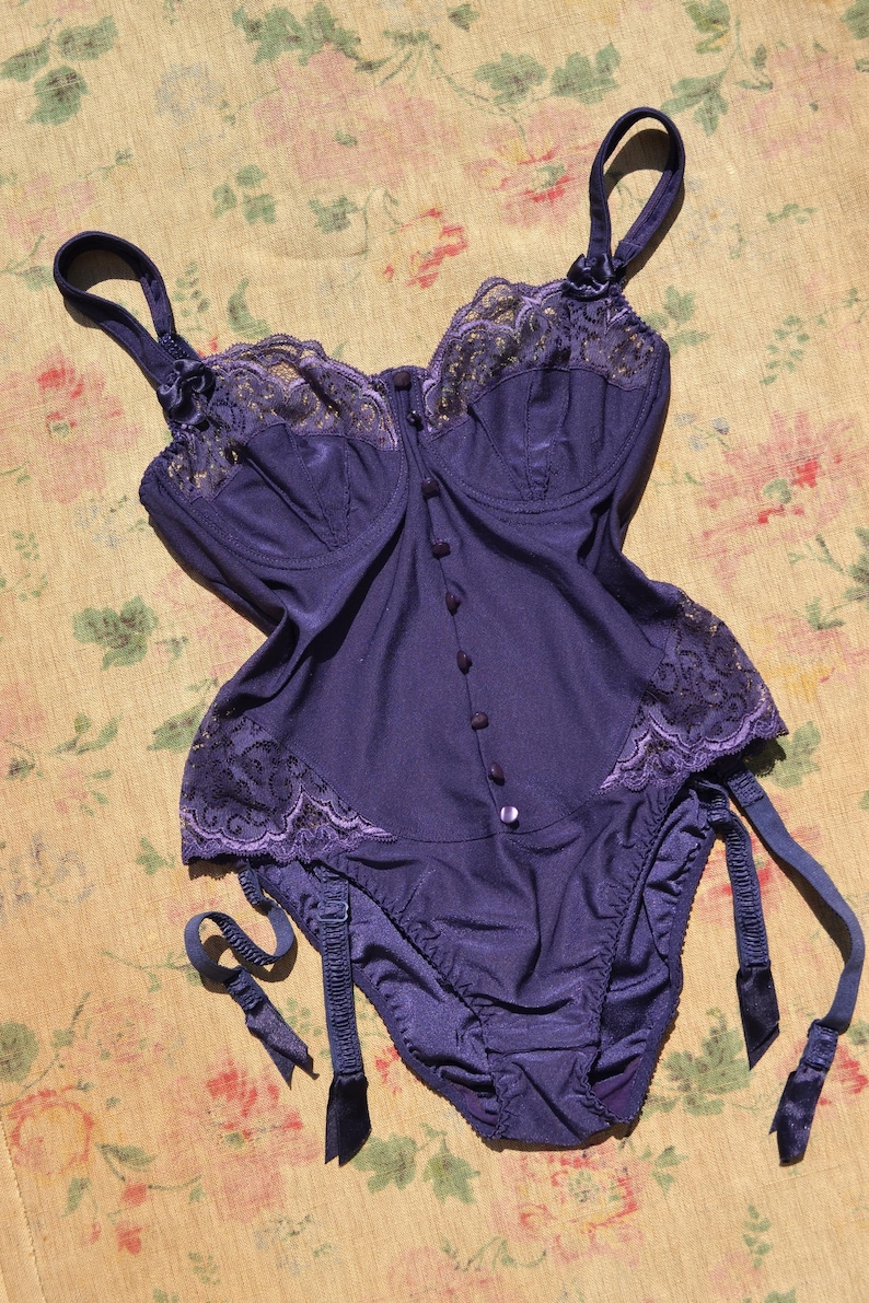 French Collector Lingerie, 1990s AUBADE Bodysuit With Garters, in ...
