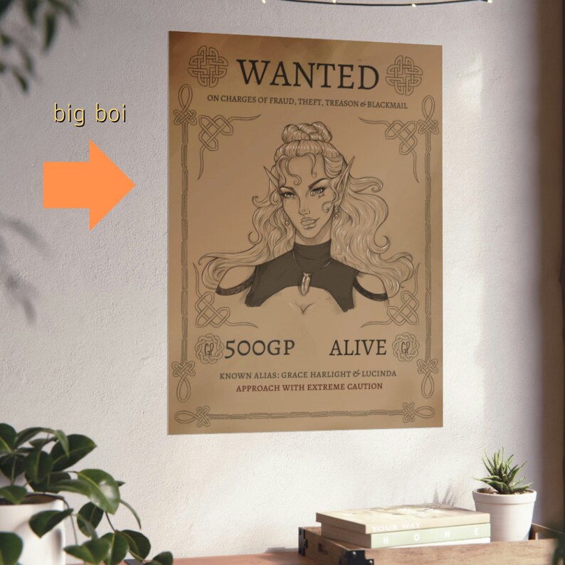 Personalized Dnd Wanted Poster | Custom Player Character Art - Etsy