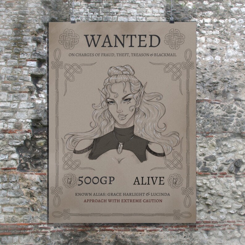 Personalized Dnd Wanted Poster | Custom Player Character Art - Etsy