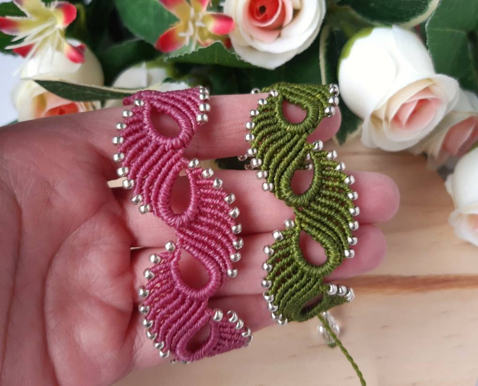 Macrame Bracelet With Beads, Macrame Jewelry, Adjustable Bracelet ...