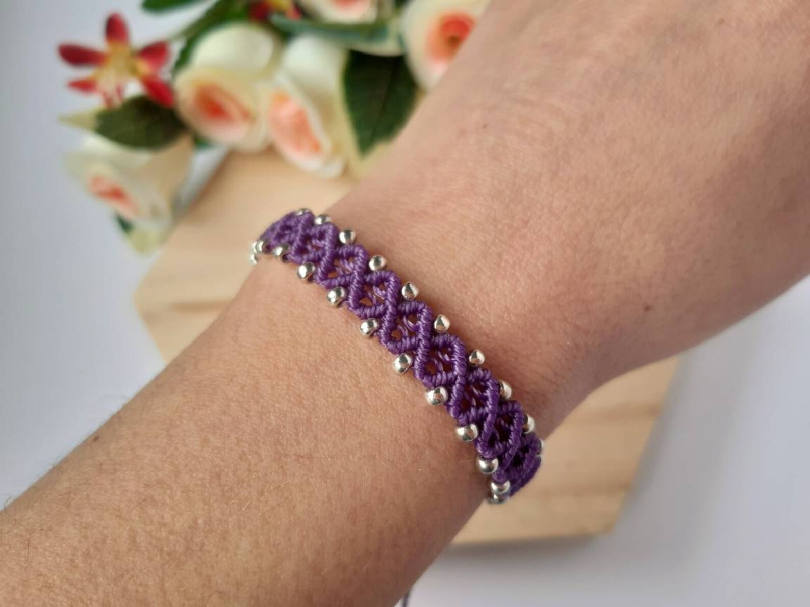 Boho Macrame Bracelet, Macrame Bracelet With Beads, Macrame Jewelry ...