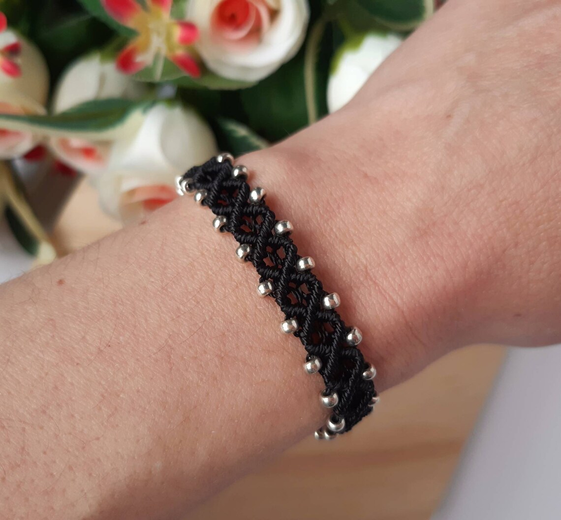 Boho Macrame Bracelet Macrame Bracelet With Beads Macrame | Etsy