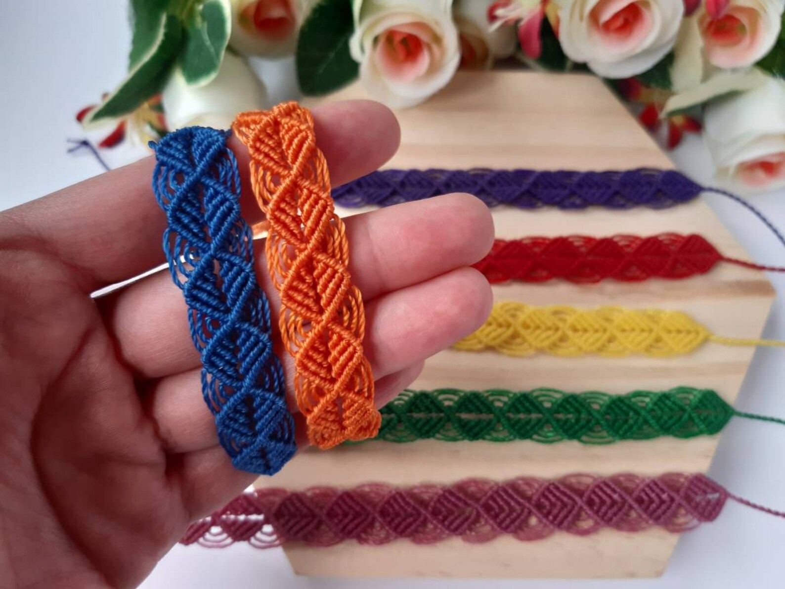 Adjustable Macrame Bracelet, Boho Macrame Bracelet, Adjustable Woven ...