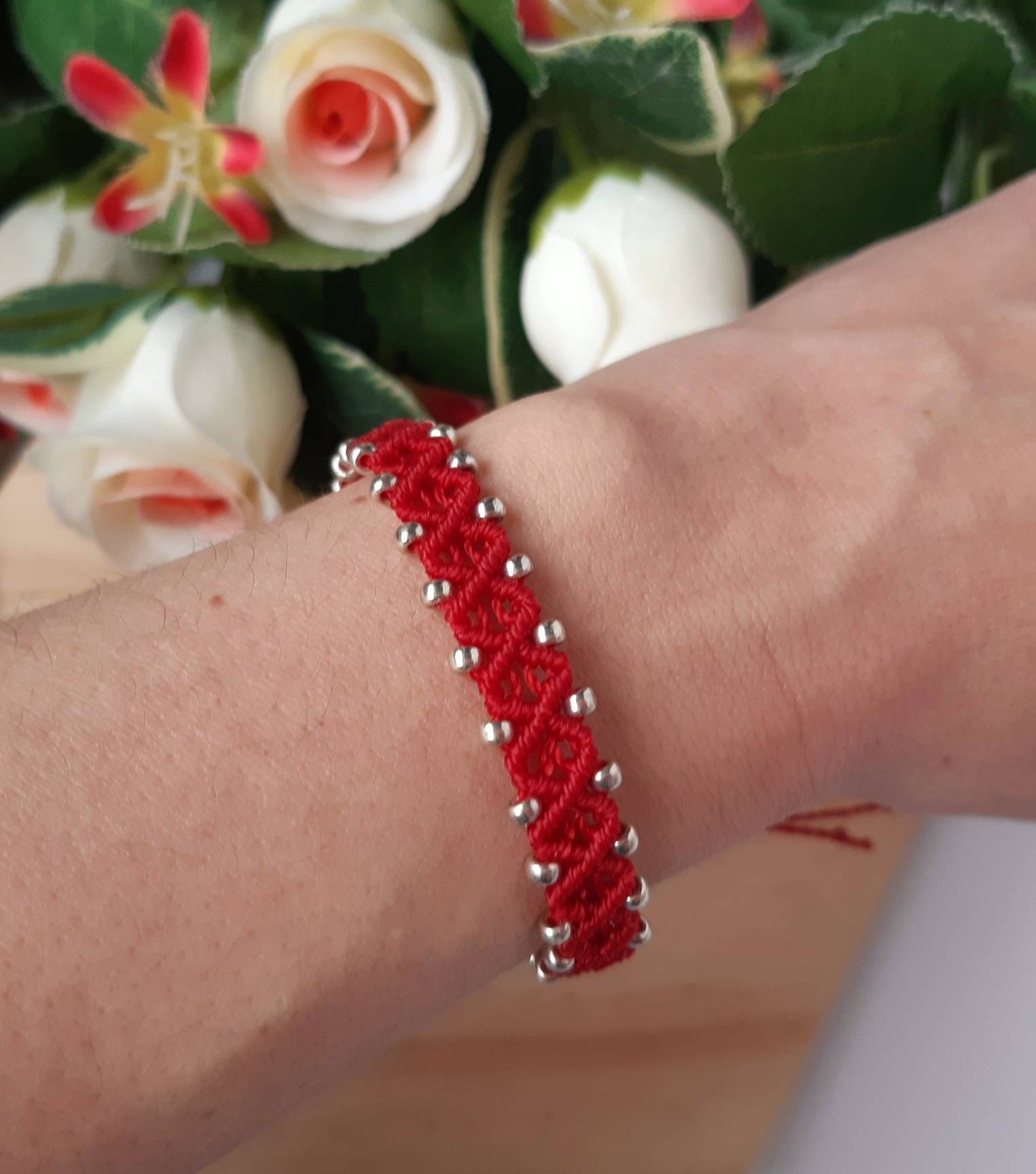 Boho Macrame Bracelet, Macrame Bracelet With Beads, Macrame Jewelry ...