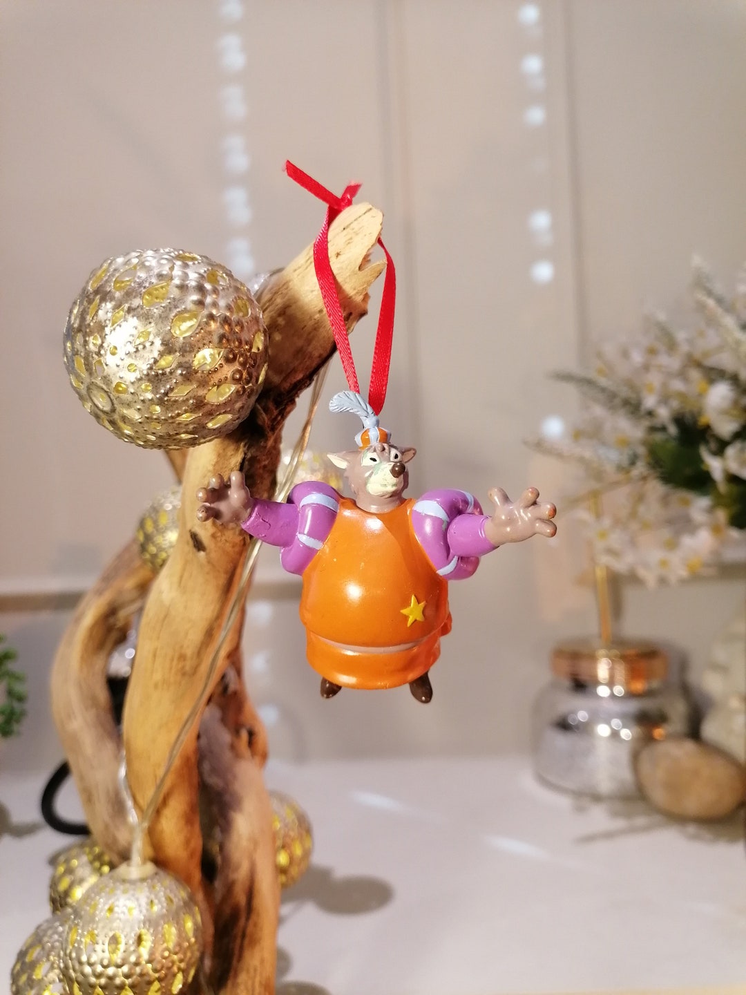 Disney Robin Hood Christmas Decoration Figure, Hanging Ornament Bauble ...
