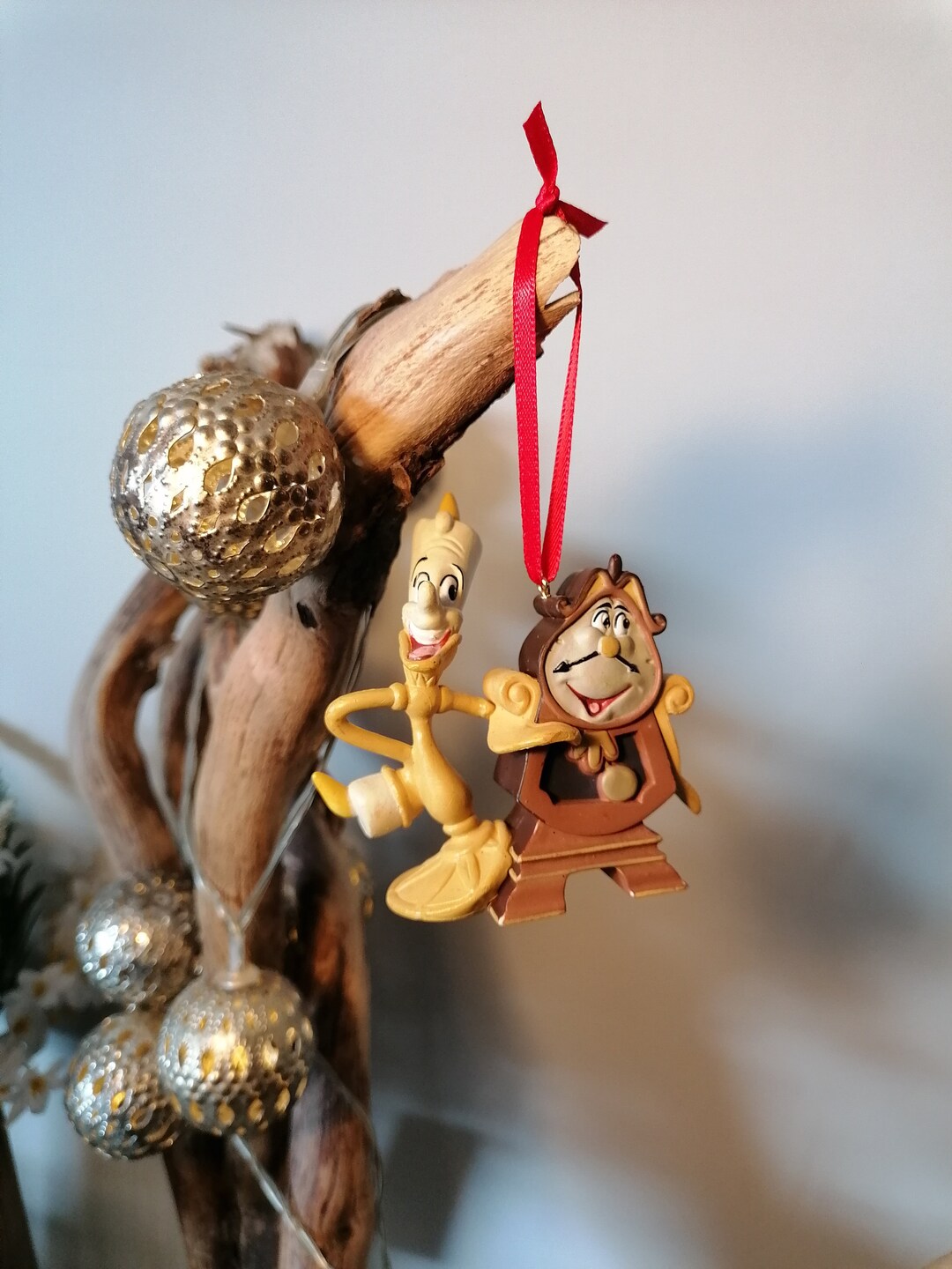 Disney Beauty and the Beast Lumiere, Cogsworth Christmas Decoration ...