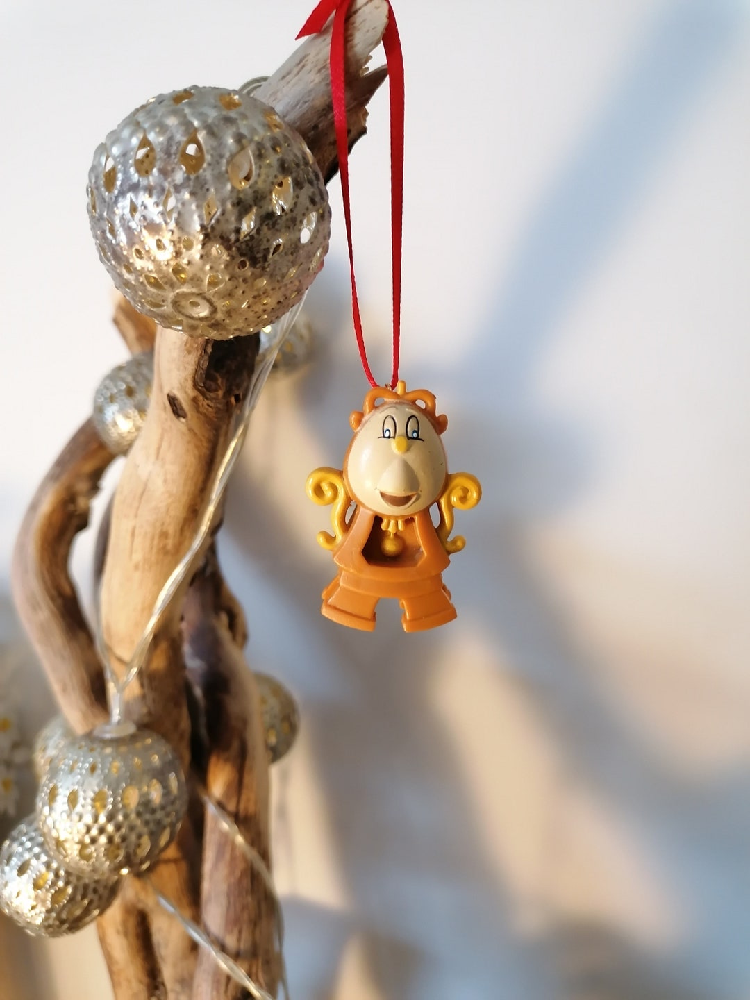 Disney Beauty and the Beast Cogsworth Christmas Decoration Figure ...