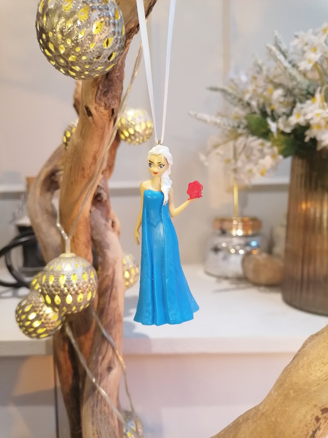 Disney Frozen Elsa Christmas Decoration Figure, Hanging Ornament Bauble, Disney Christmas ...