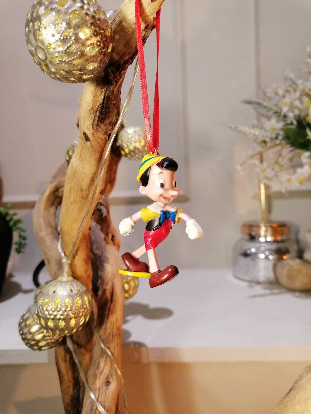 Disney Pinocchio Christmas Decoration Figure, Hanging Ornament Bauble ...