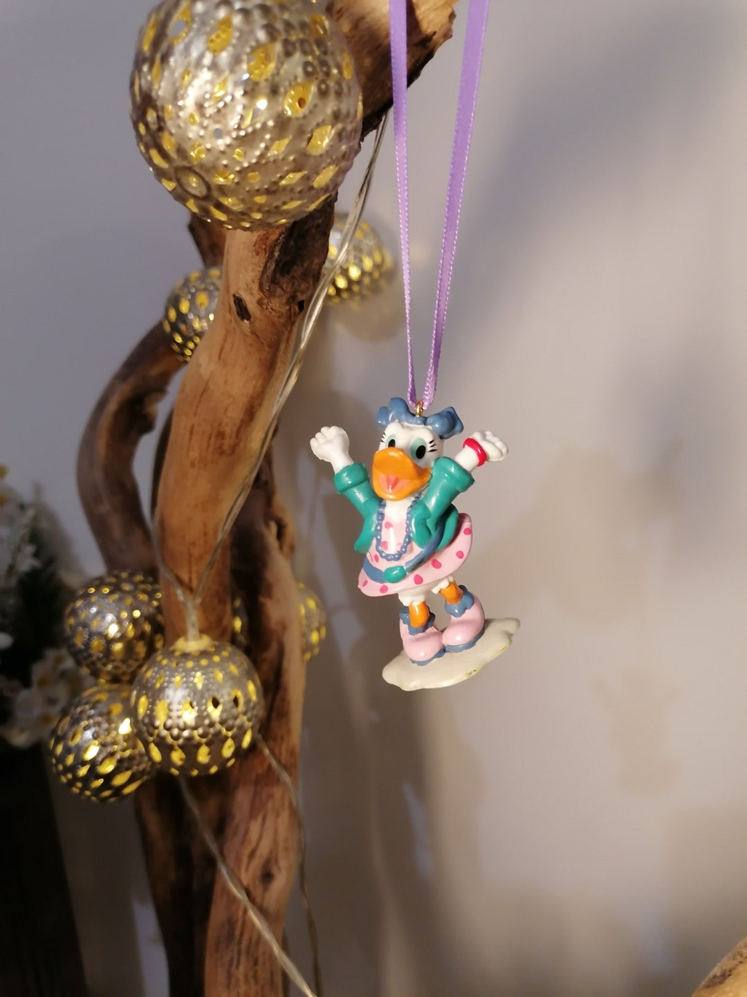 Disney Daisy Duck Christmas Decoration Figure, Hanging Ornament Bauble ...