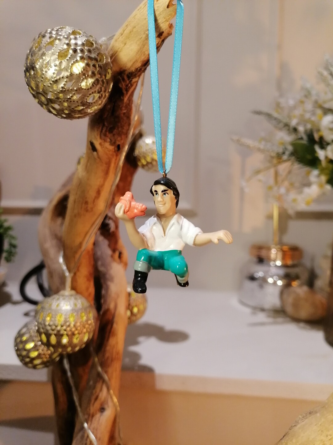 Disney Little Mermaid Eric Christmas Decoration Figure, Ornament Bauble ...