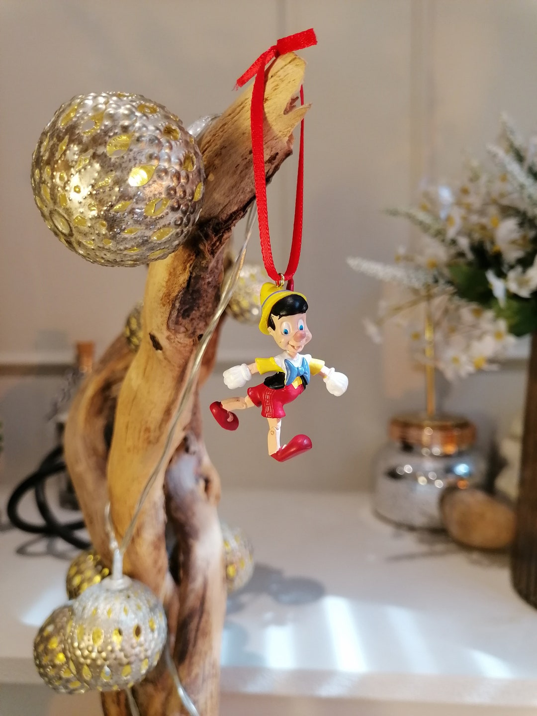 Disney Pinocchio Christmas Decoration Figure, Ornament Bauble, Disney ...