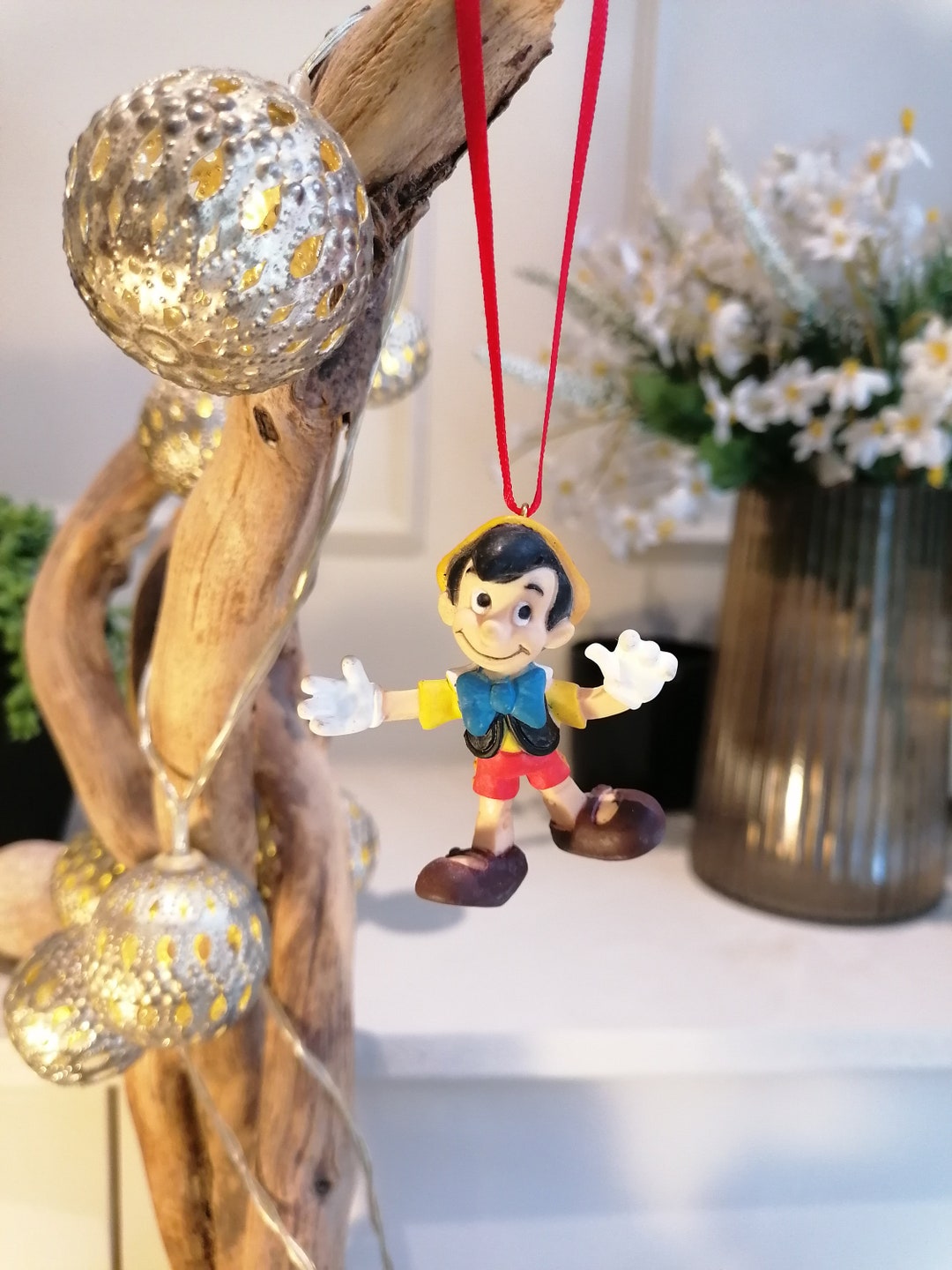 Disney Pinocchio Christmas Decoration Figure, Hanging Ornament Bauble ...
