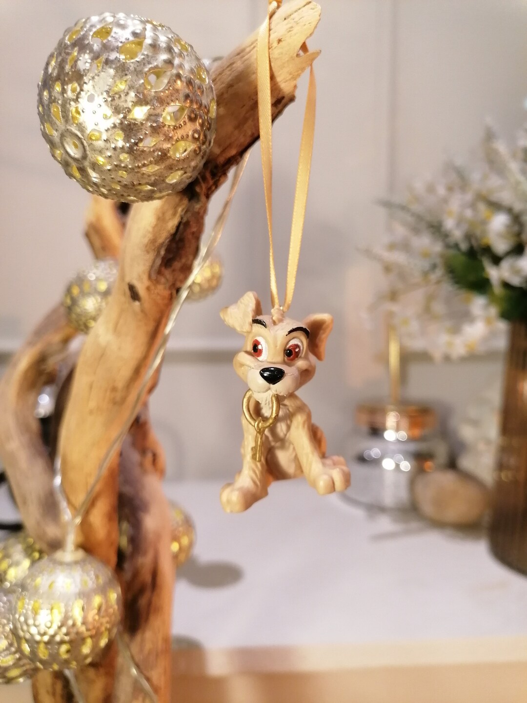 Disney Lady and the Tramp Christmas Decoration Figure, Ornament Bauble, Disney Christmas ...