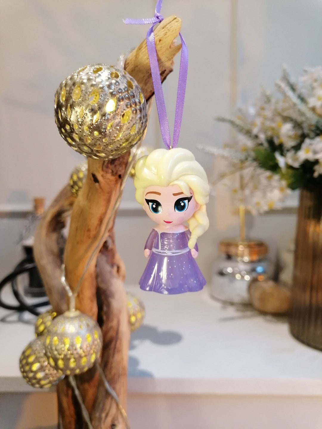 Disney Frozen Elsa Christmas Decoration Figure, Hanging Ornament Bauble, Disney Christmas ...