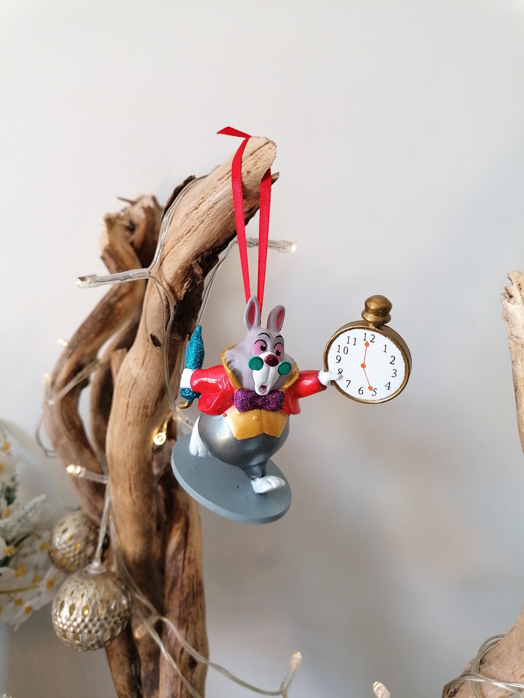 Disney Alice in Wonderland White Rabbit Christmas Decoration Figure ...