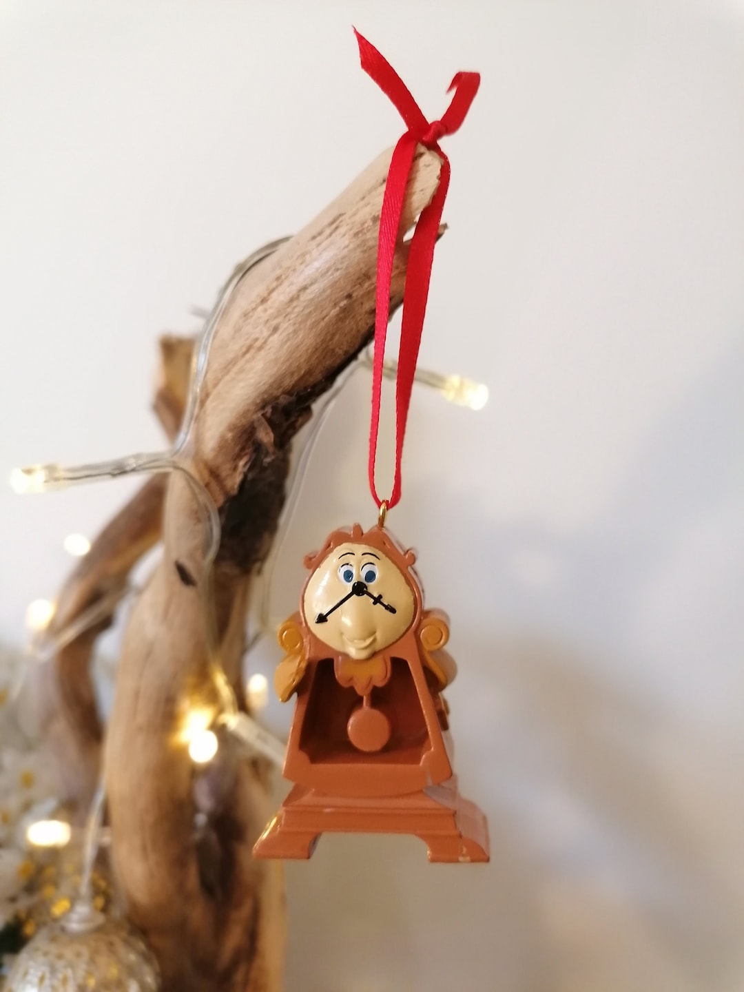 Disney Beauty and the Beast Cogsworth Christmas Decoration Figure ...