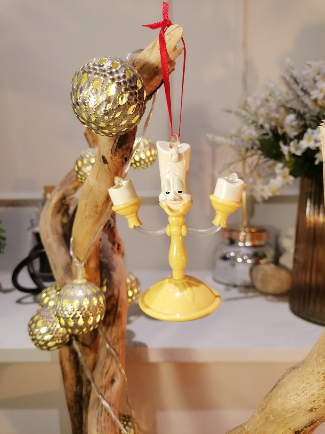 Disney Beauty and the Beast Lumiere Christmas Decoration Figure ...