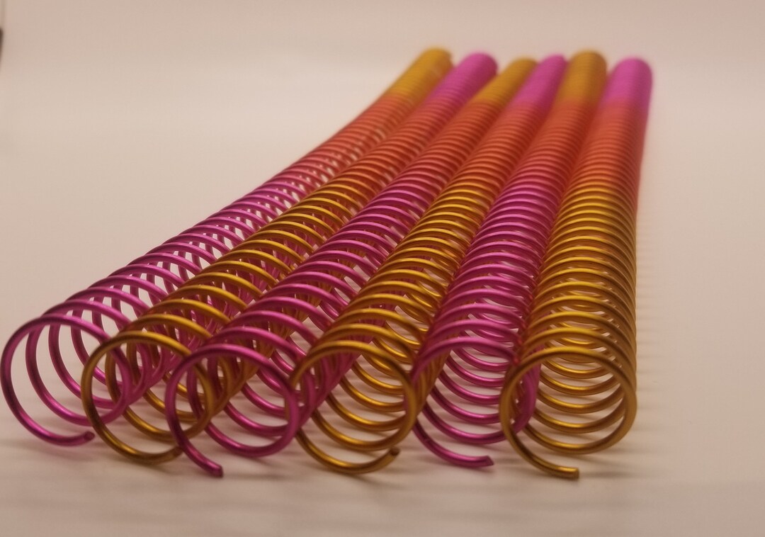 1 Piece of 5/8" X12" #4 Peach Rainbow Spiral Aluminum, Notebook Coil ...