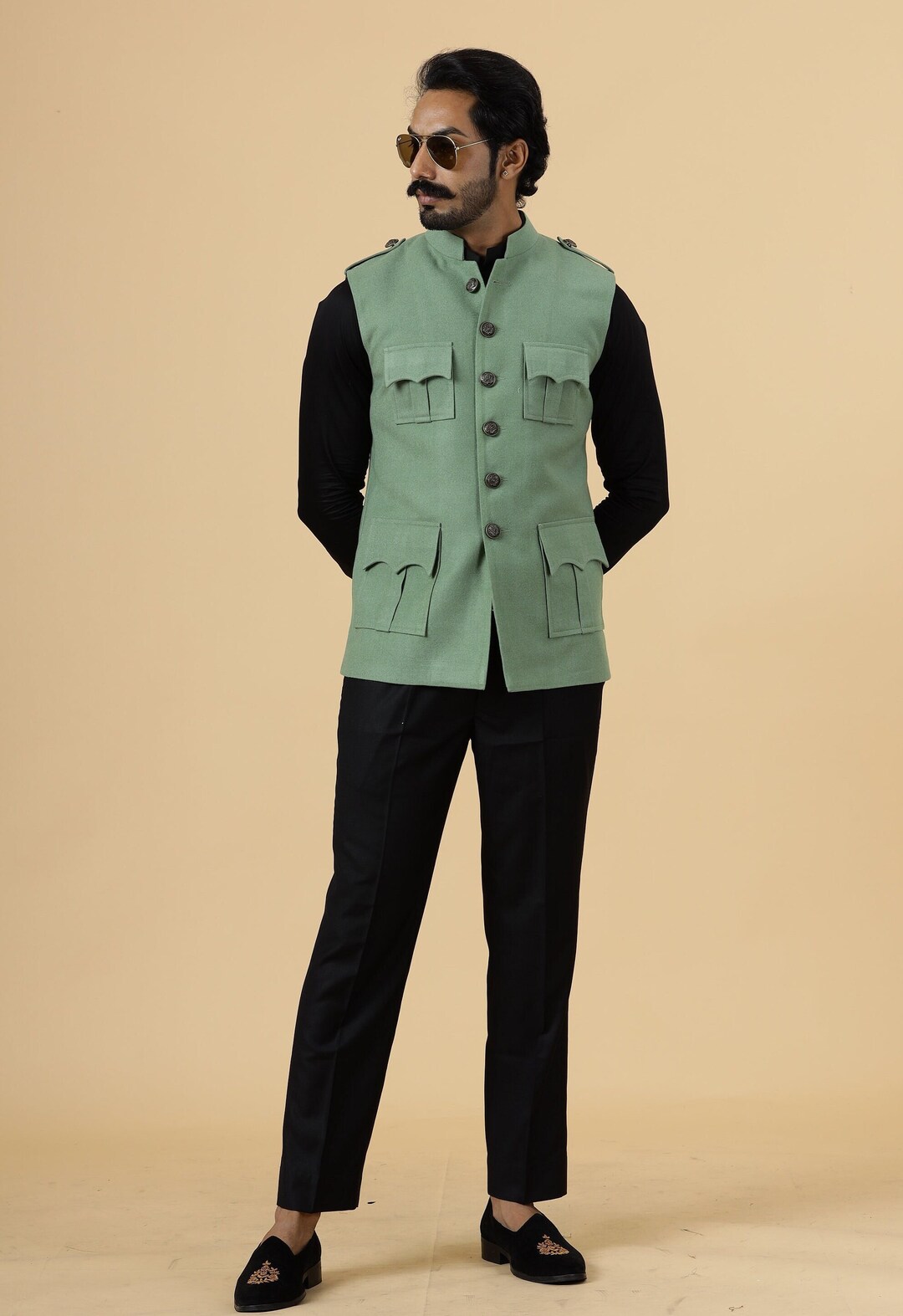 Hunting Style Moss Green Tweed Half Jacket - Etsy