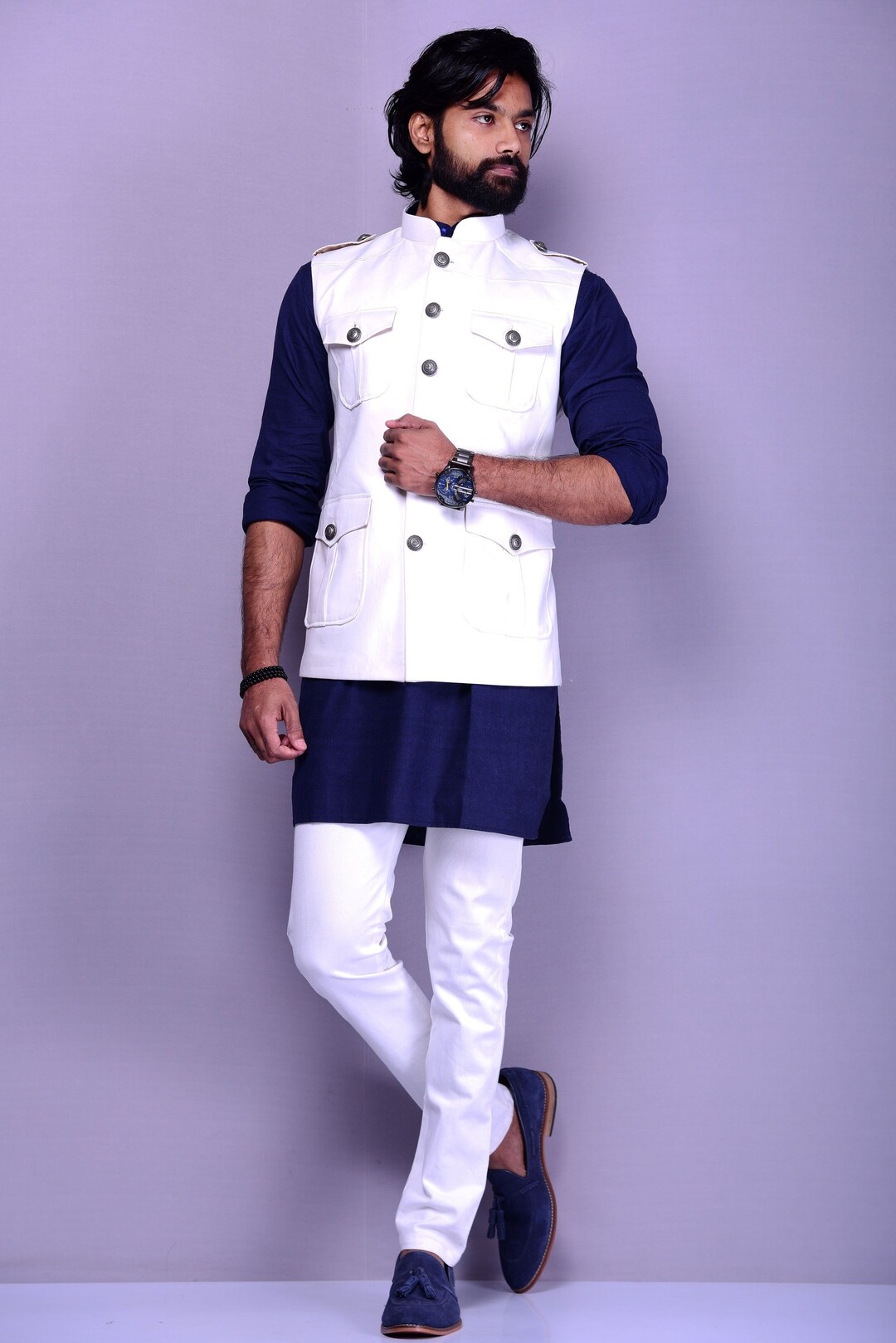 White Colour Semi Hunting Jacket - Etsy