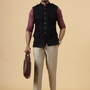 Hunting Style Black Tweed Half Jacket - Etsy