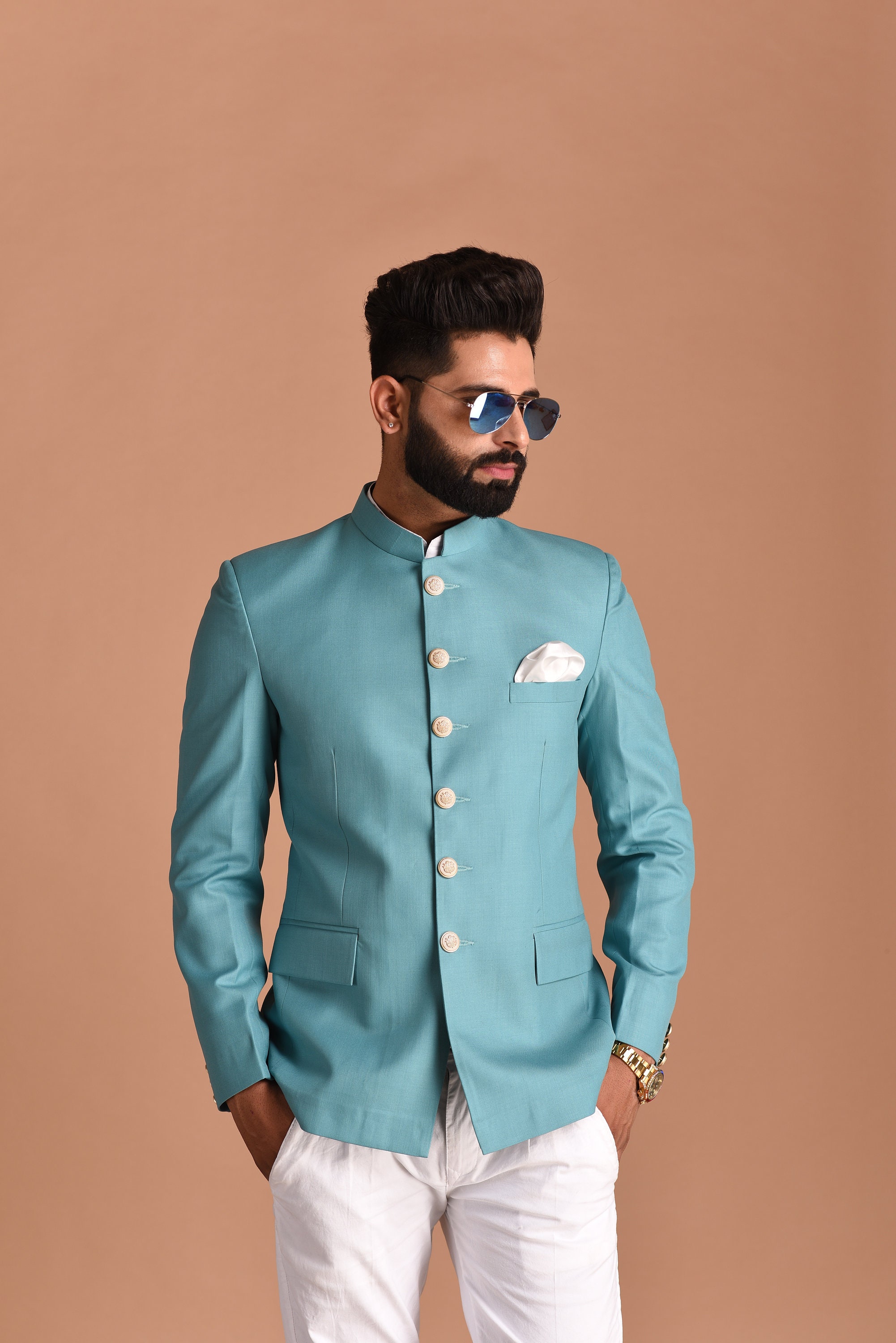 Bespoke Indian Maharaja Style Royal Jodhpuri Bandhgala With - Etsy Bespoke Indian Maharaja Style Royal Jodhpuri Bandhgala With - Etsy
