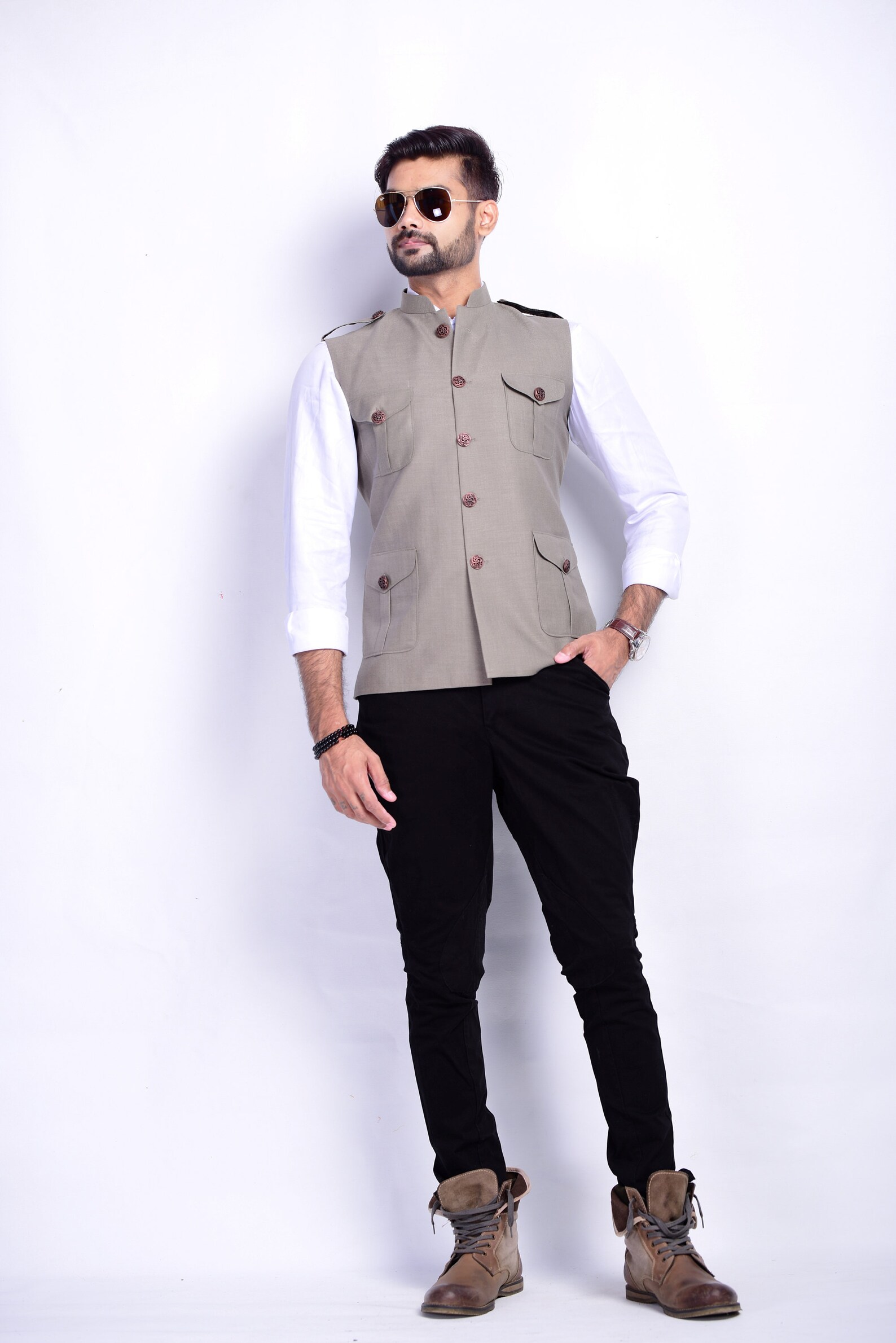 Four Pocket Light Grey Semi Hunting Jacket - Etsy