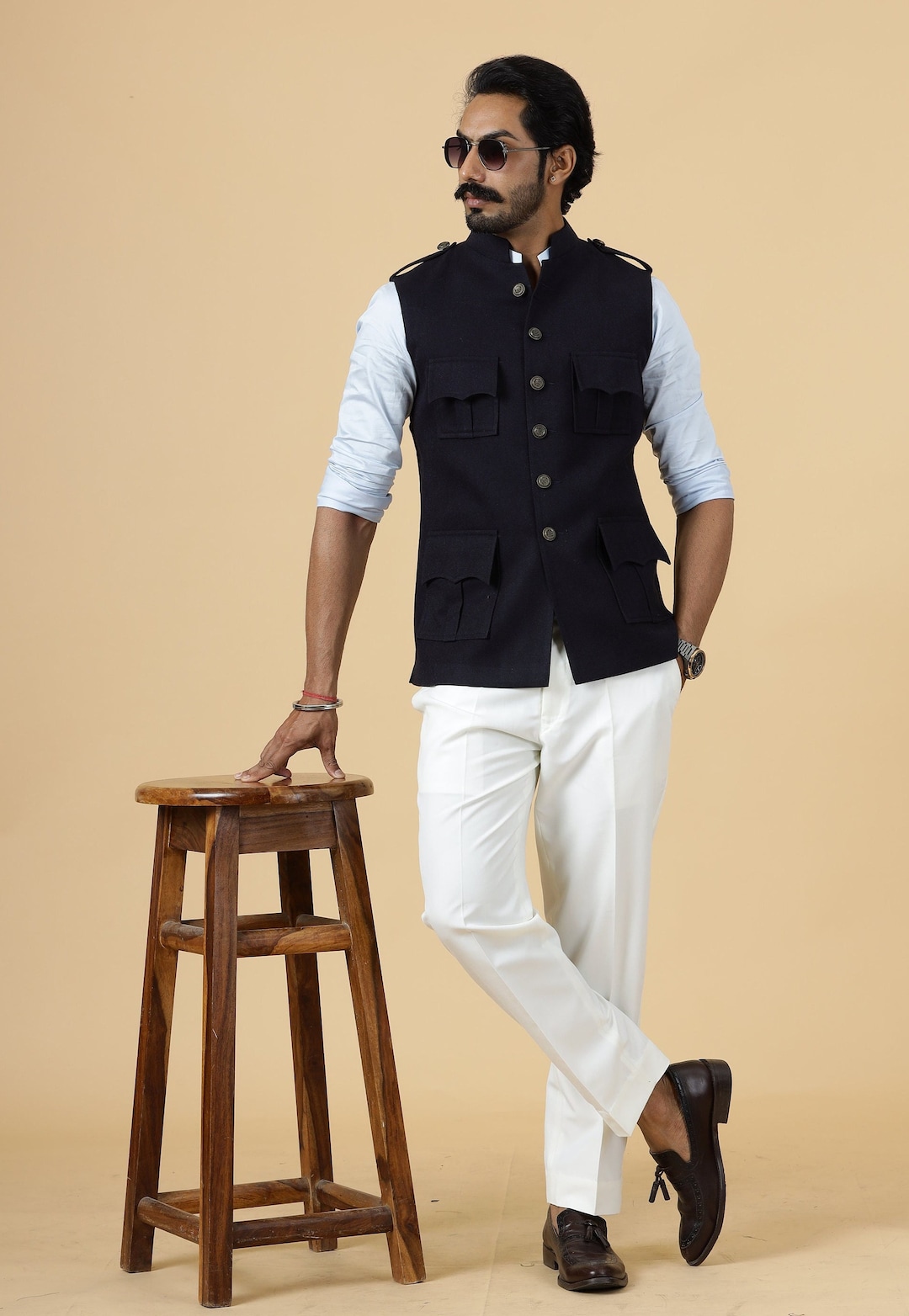 Hunting Style Navy Blue Tweed Half Jacket - Etsy