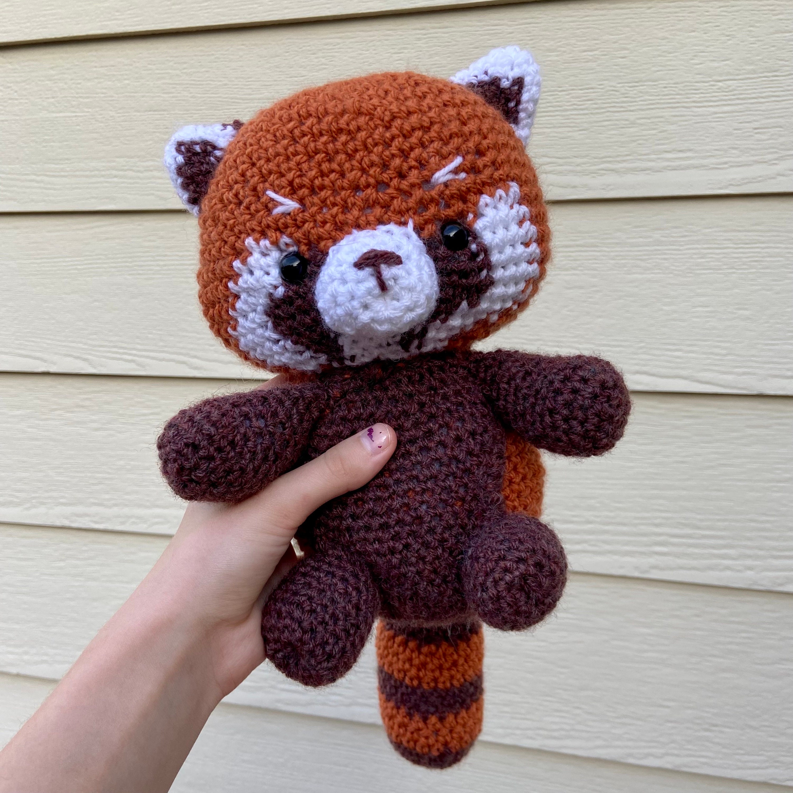 Large Huggable Red Panda Crochet Amigurumi Plush Stuffed Animal Kawaii ...
